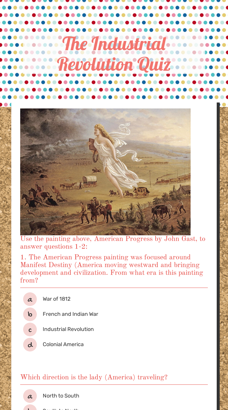 Manifest Destiny Painting Worksheet