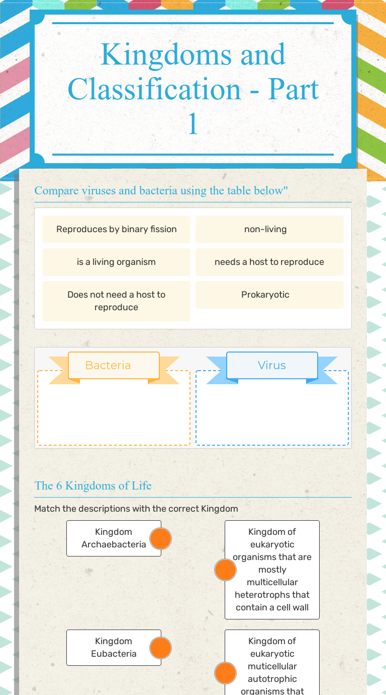 Kingdom Classification Worksheet Answer Key