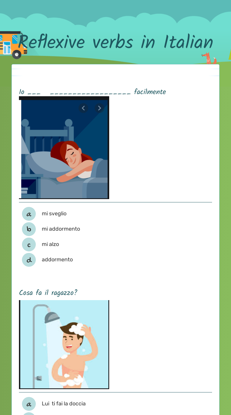 Reflexive verbs in Italian | Interactive Worksheet by Salvatore Groe ...