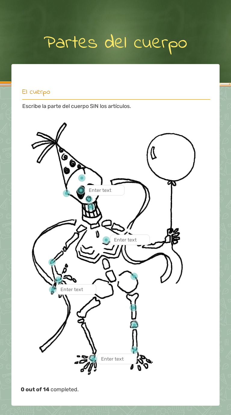 Las Partes Del Cuerpo Interactive Worksheet