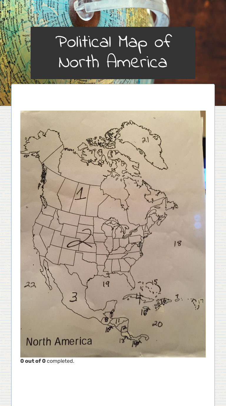 Political Map of North America by Kristi Gross | Interactive Worksheet ...