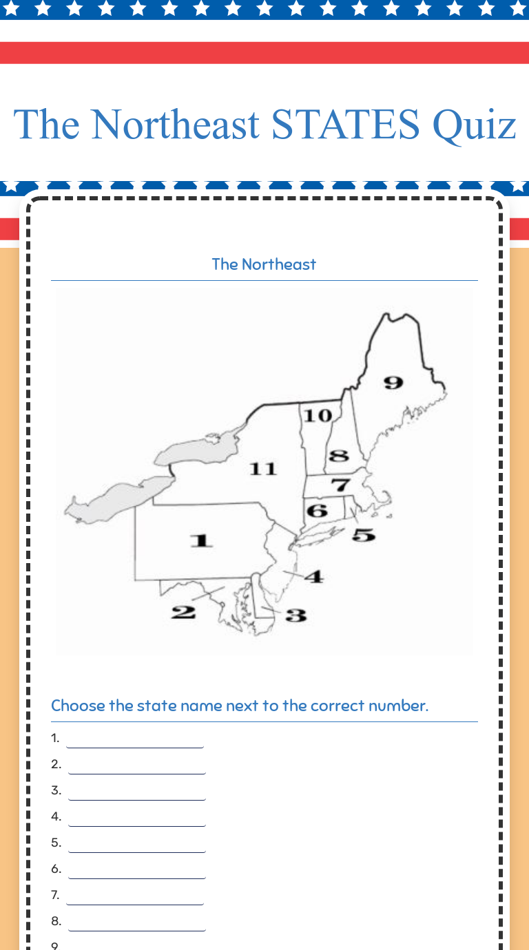 Northeast States Quiz