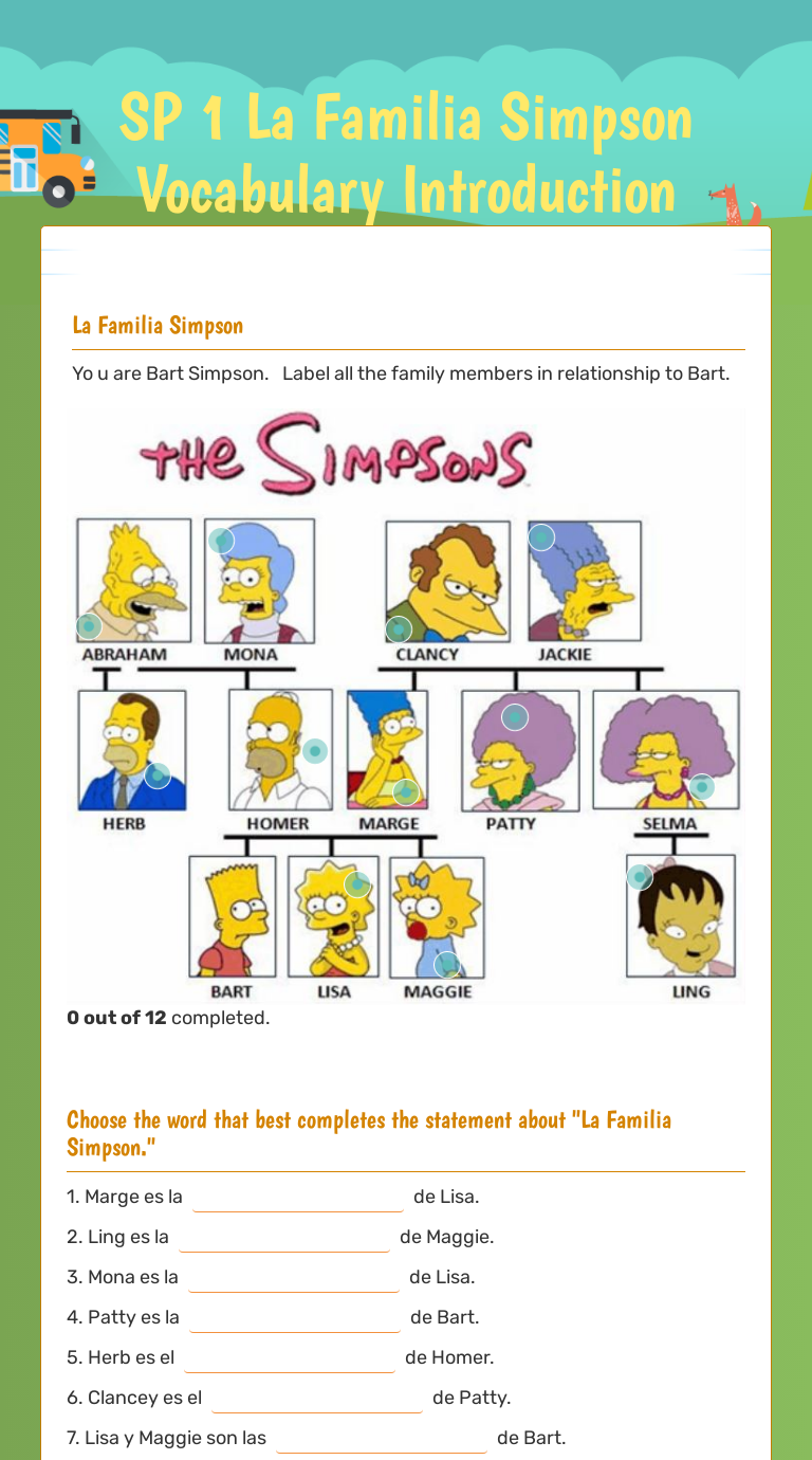 The Simpsons Family Tree Worksheet