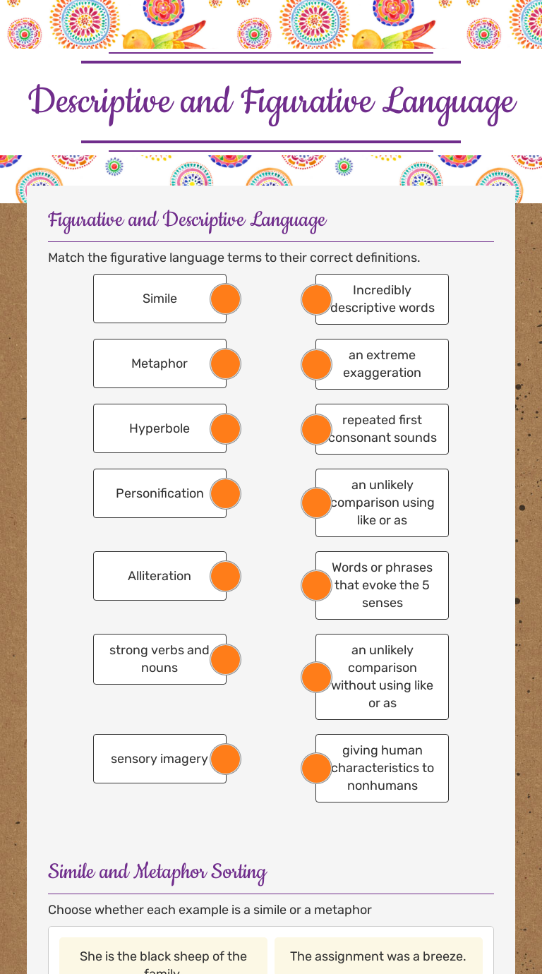 Descriptive and Figurative Language