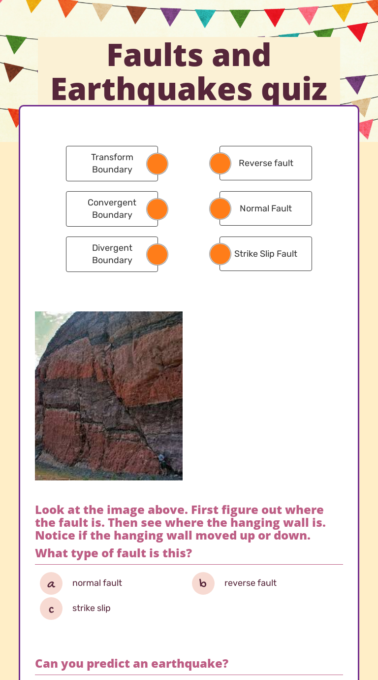Types Of Faults Worksheet