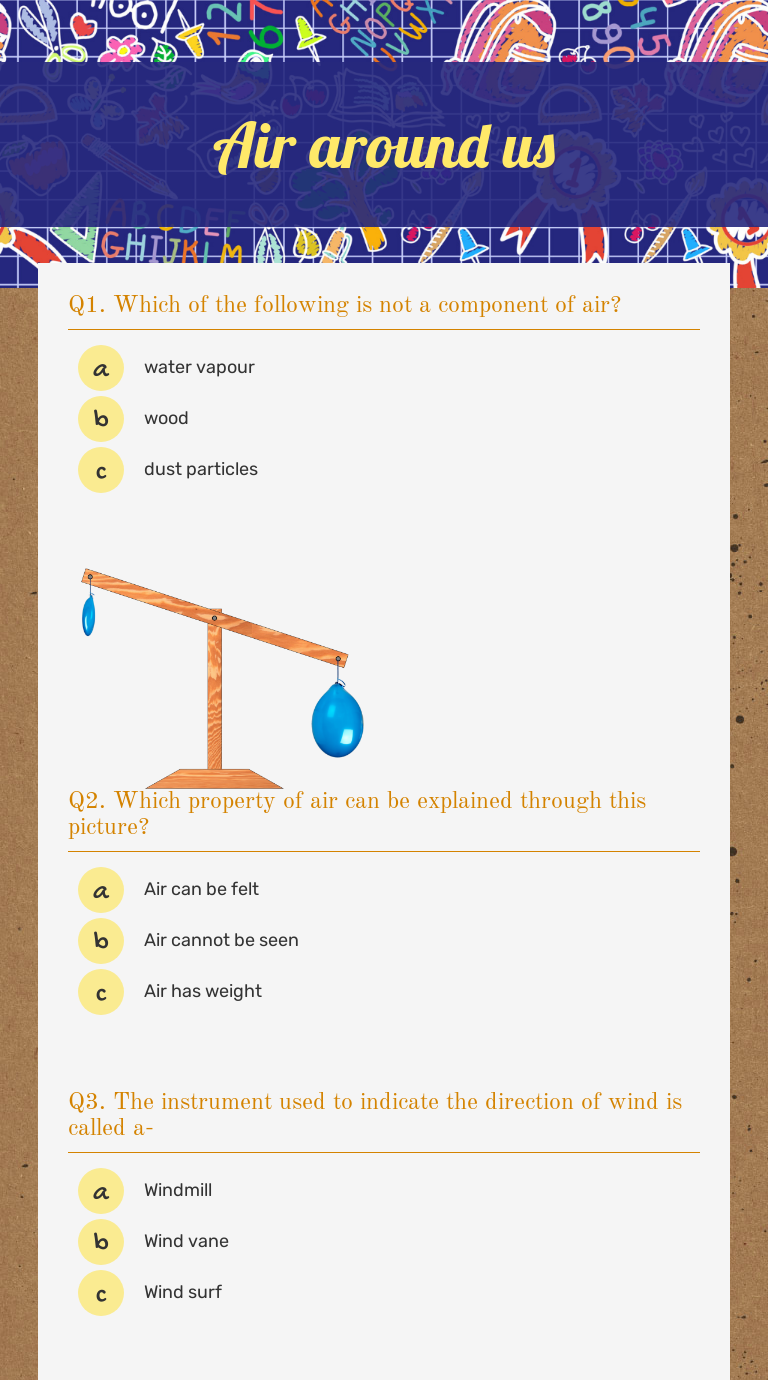 Air around us | Interactive Worksheet by Samsun Nahar | Wizer.me