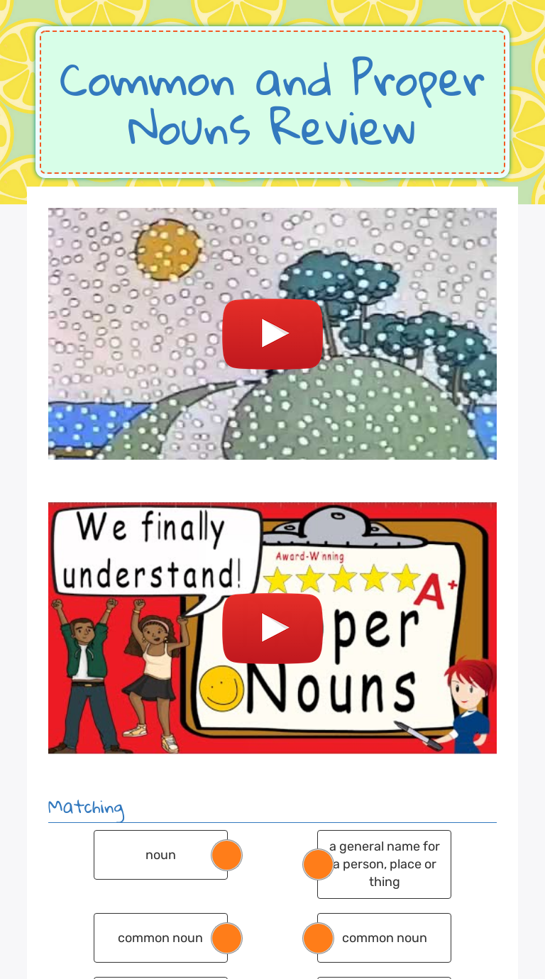 Common and Proper Nouns Review by Cindi Haller | Interactive Worksheet ...