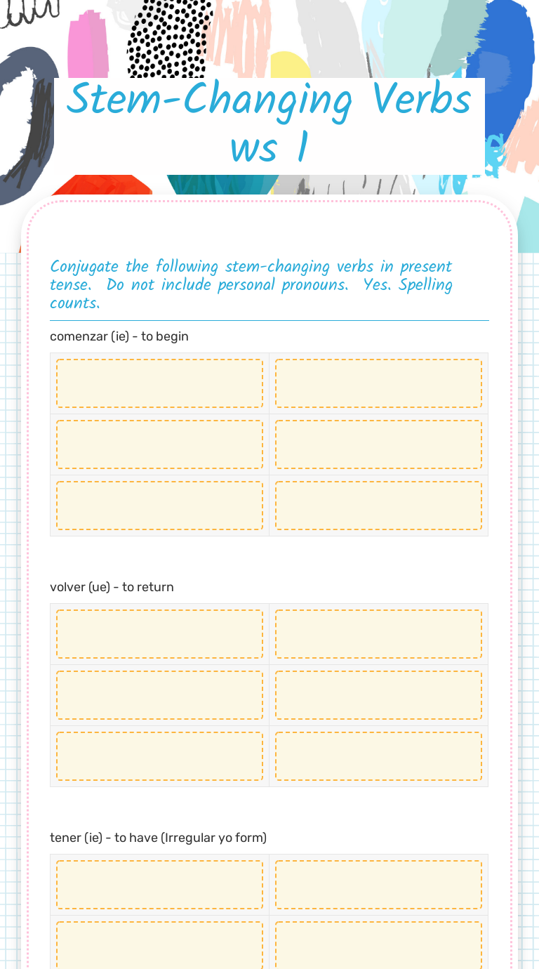 Master Spanish stem-changing verbs with conjugation and sentence ...