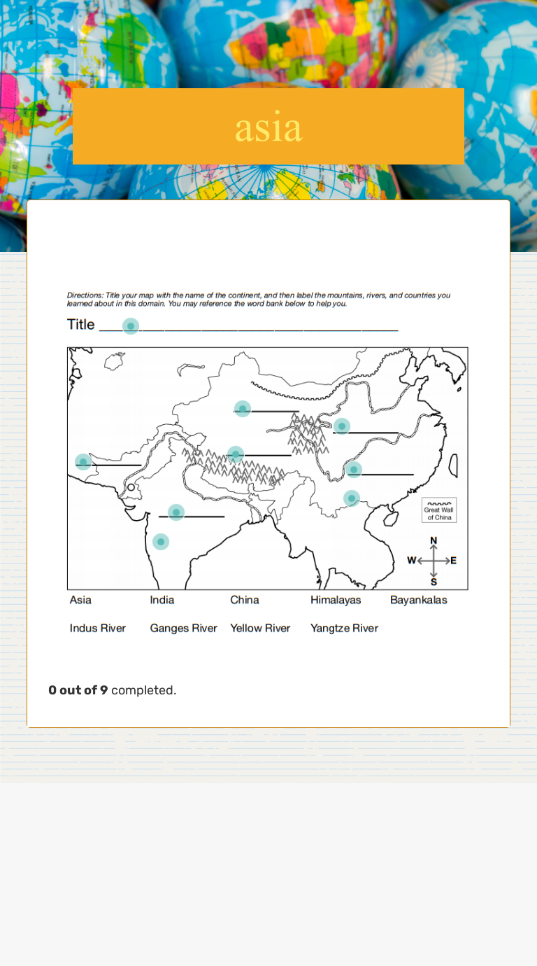 asia | Interactive Worksheet by Noel Suggs | Wizer.me