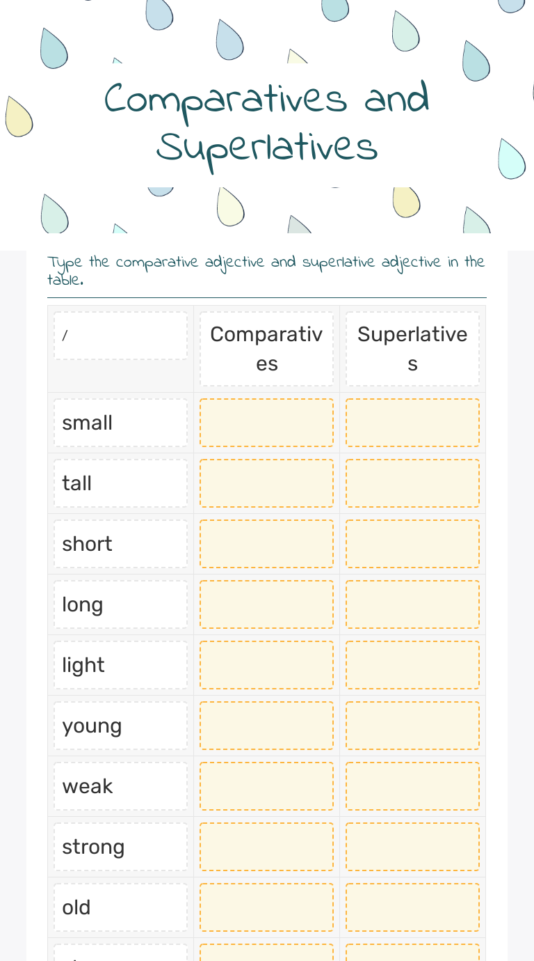 Comparatives and Superlatives by Josefina Isola | Interactive Worksheet ...