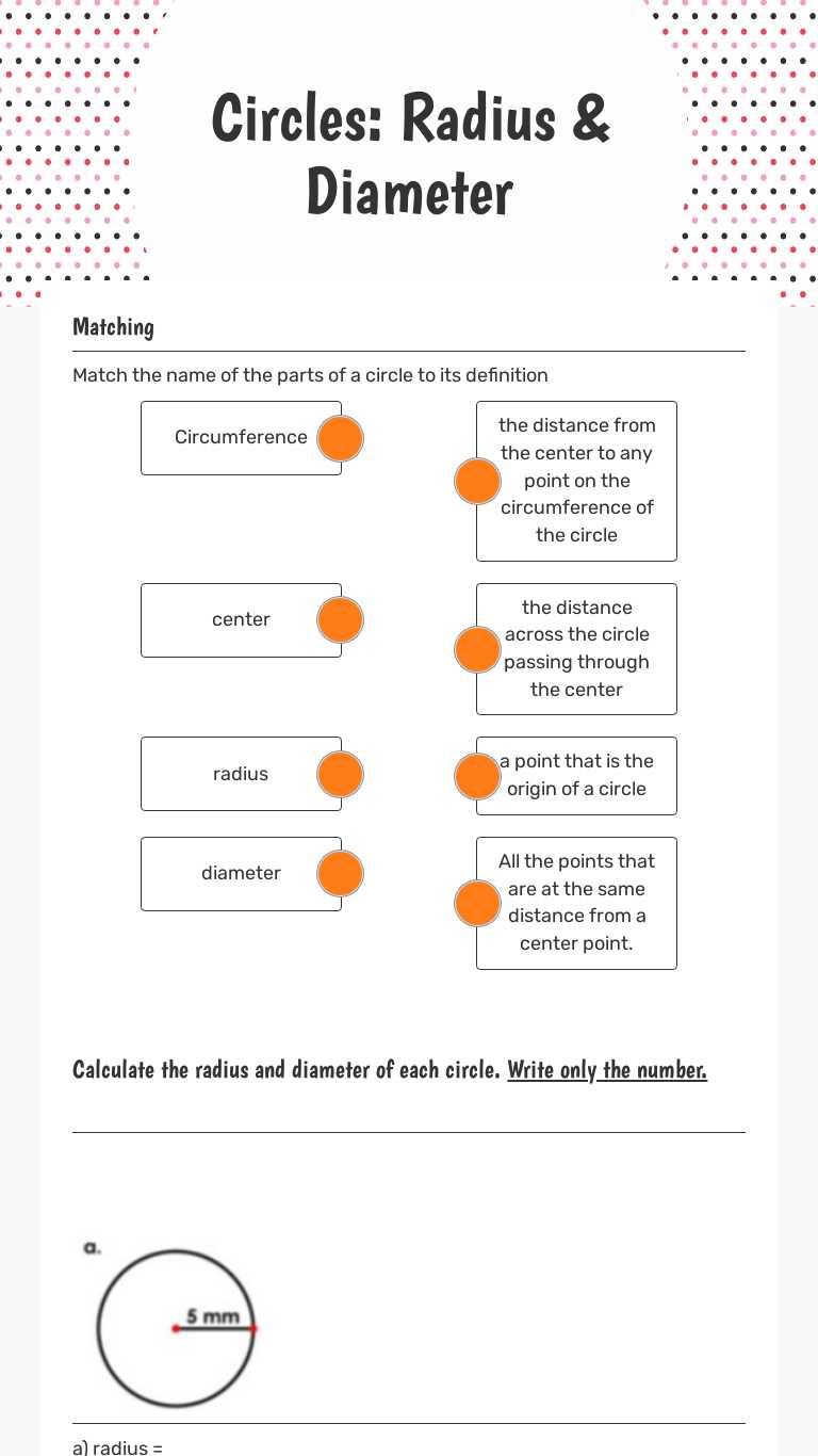 Circle Radius And Diameter Worksheet Circle Radius And Diameter Worksheet