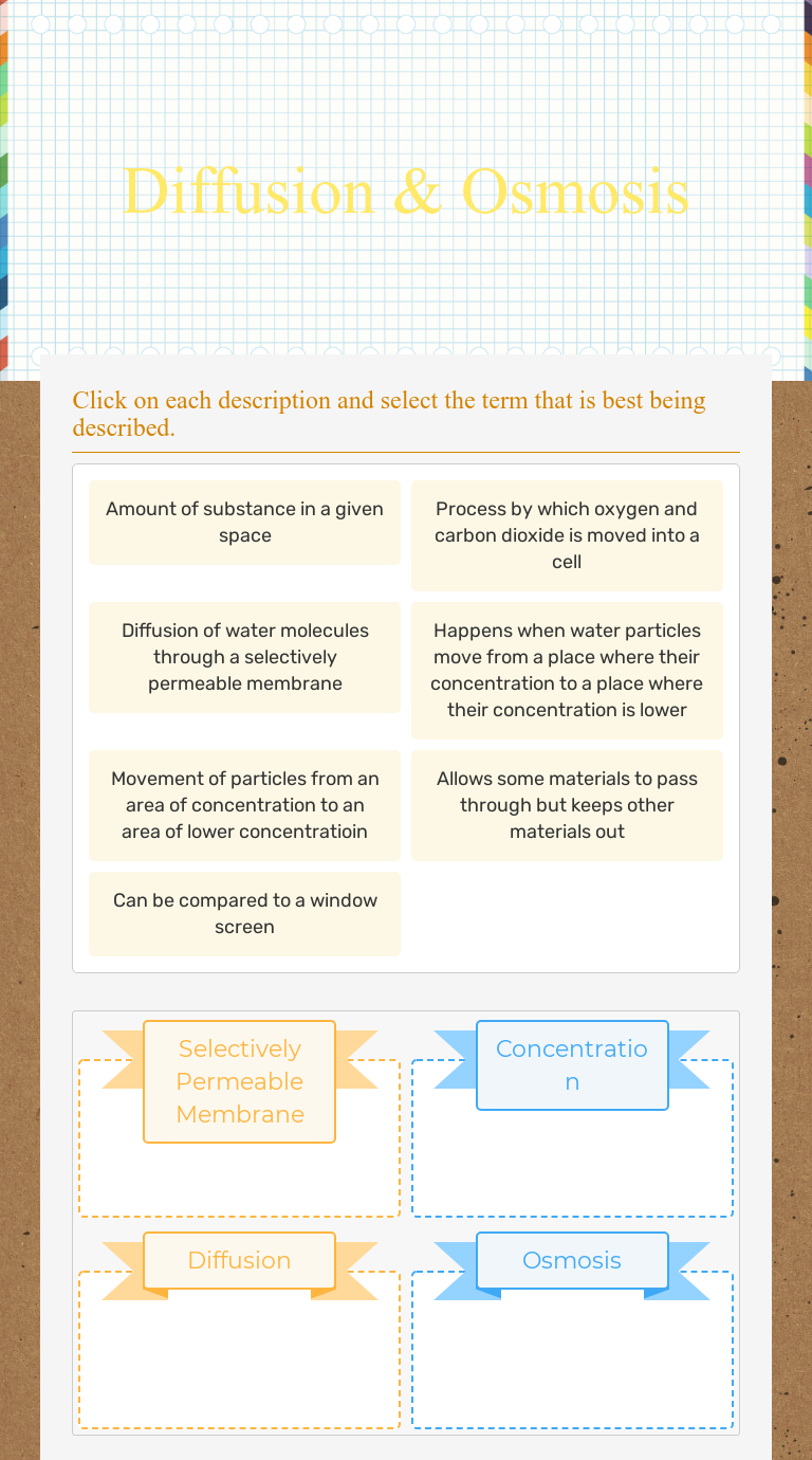Diffusion And Osmosis Worksheet
