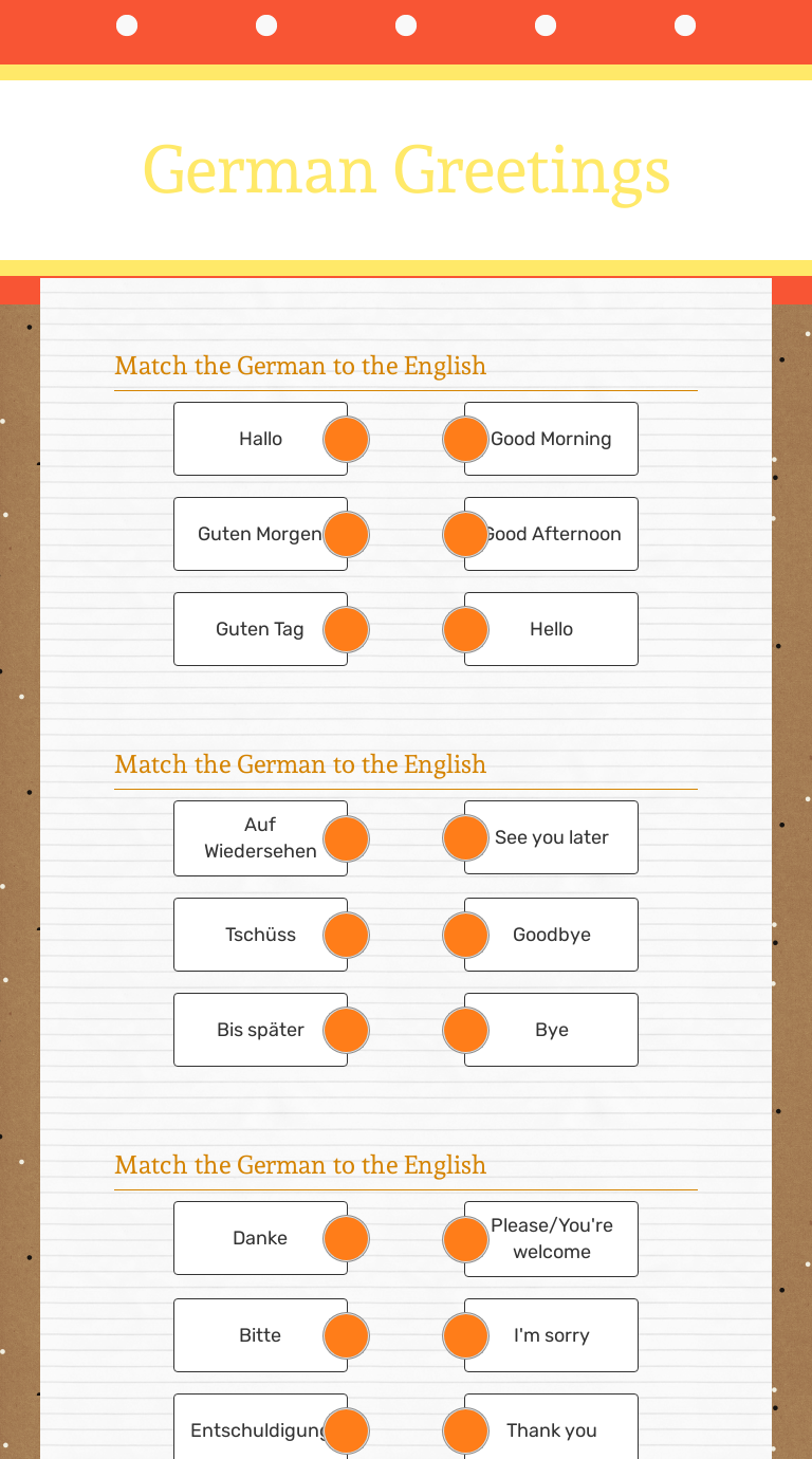 German Greetings Worksheet