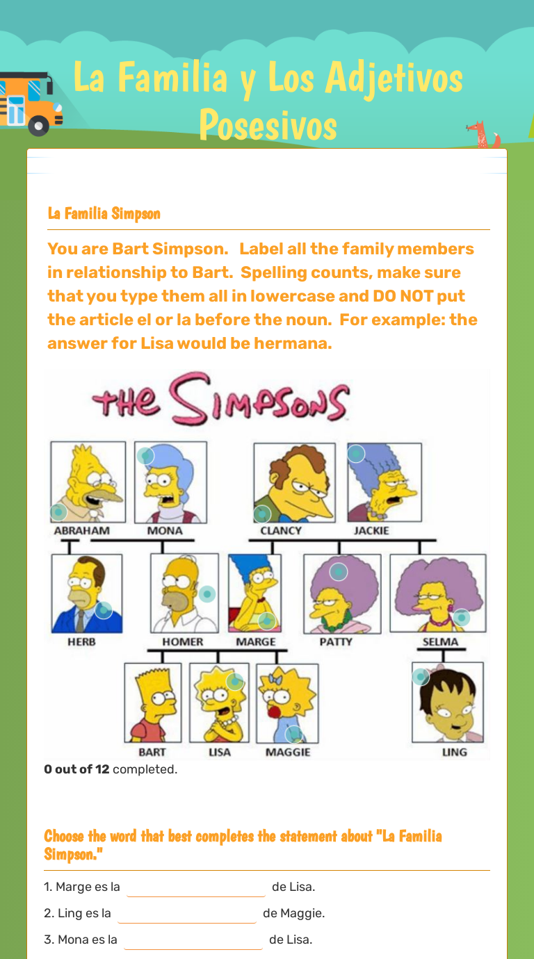Adjetivos Posesivos Worksheet Answer Key - Catalog Library