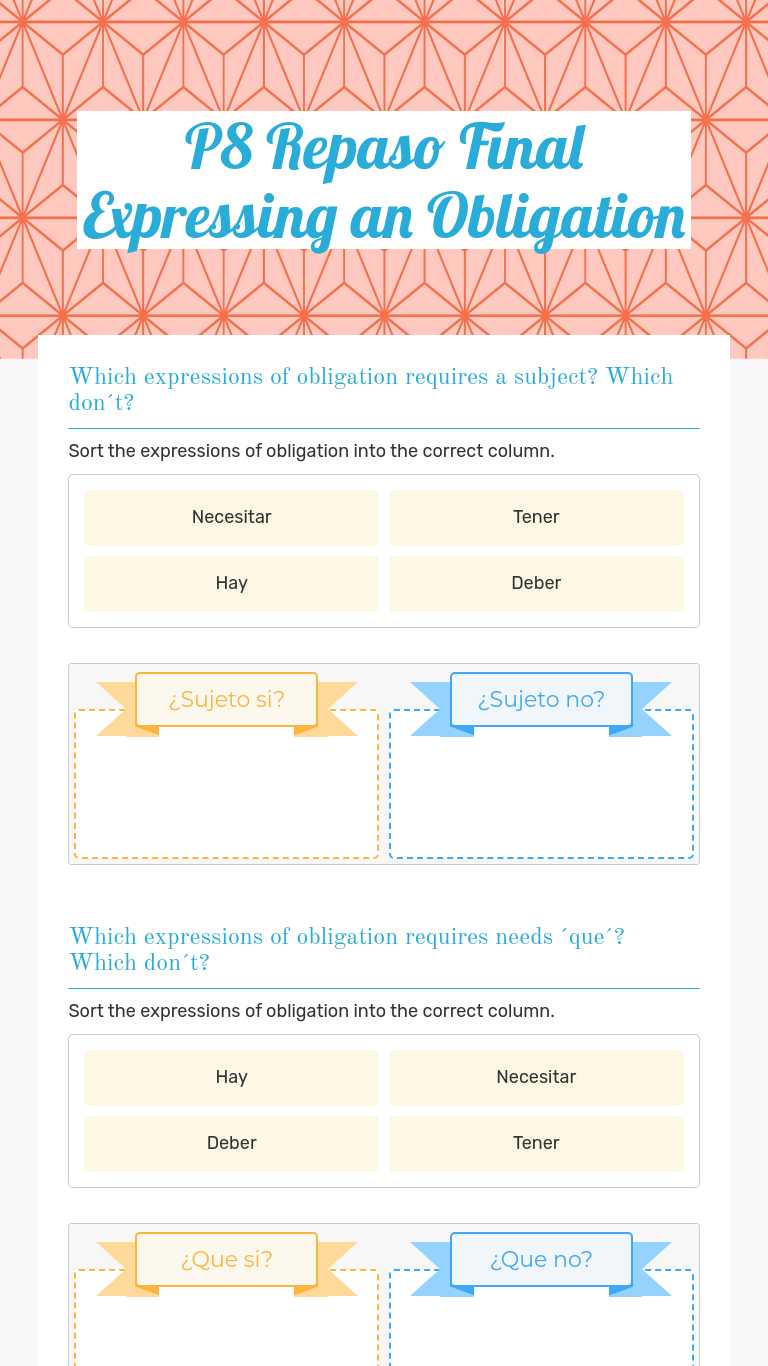 P8 Repaso Final Expressing an worksheet