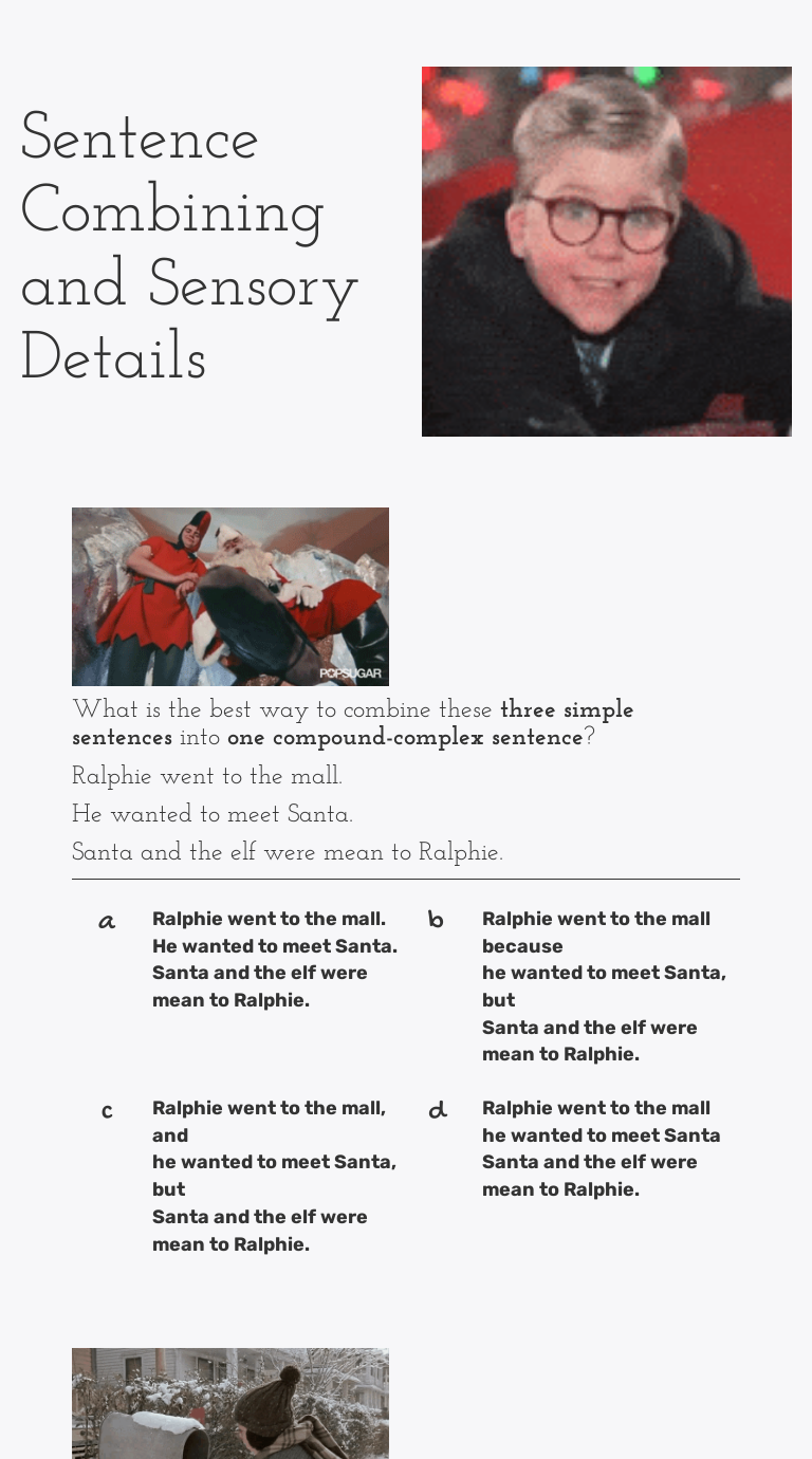 Sentence Combining And Sensory Details Interactive Worksheet By 