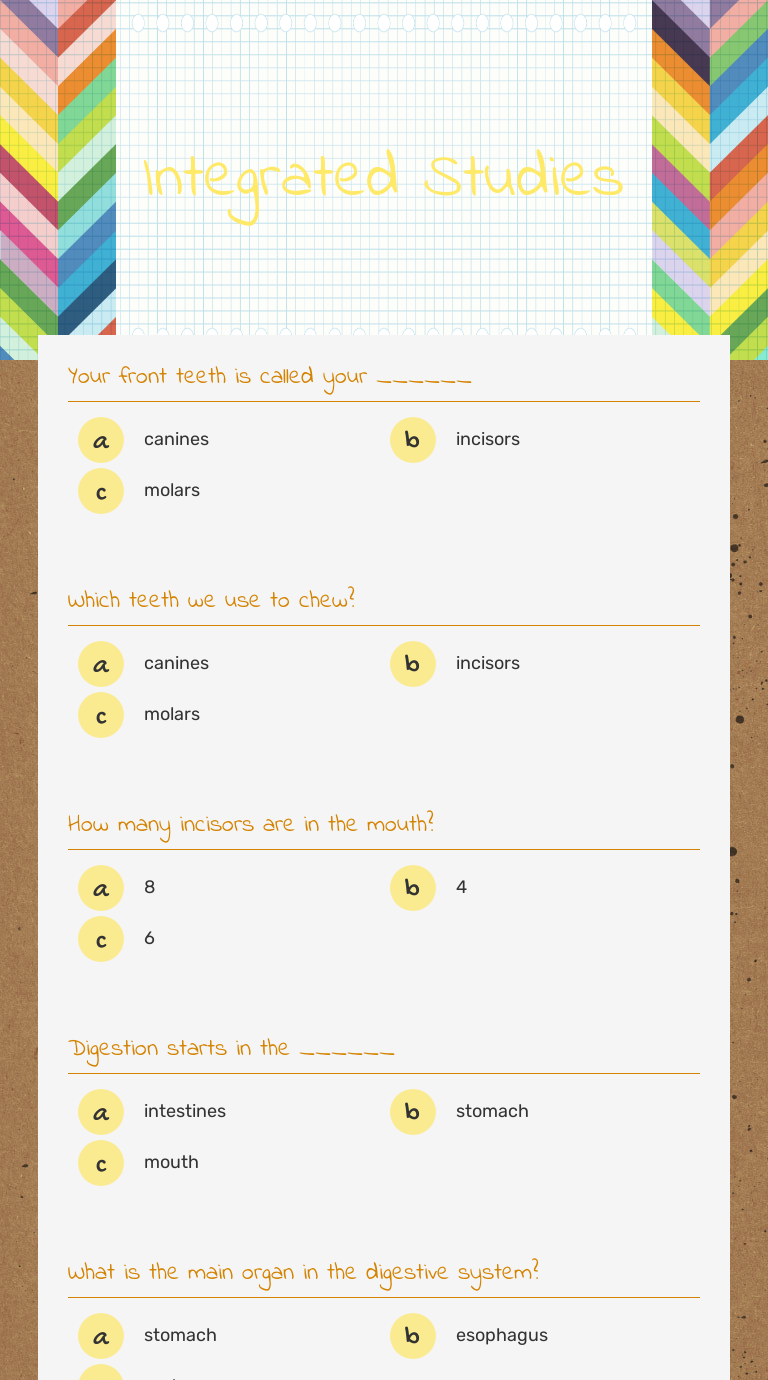 Integrated Studies by TANICH GARWOOD | Interactive Worksheet | Wizer.me