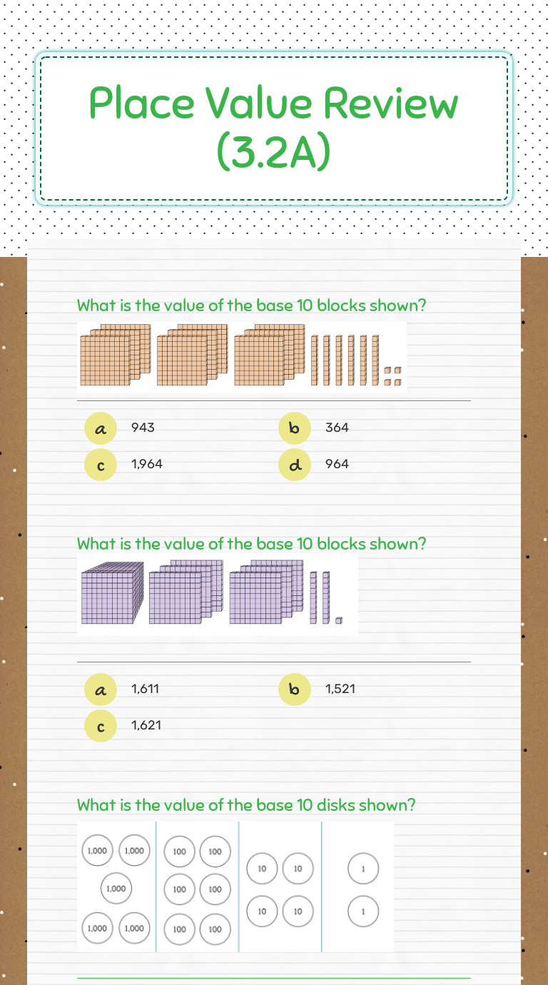 Place Value Review (3.2A) | Interactive Worksheet by Jesseca Summer ...