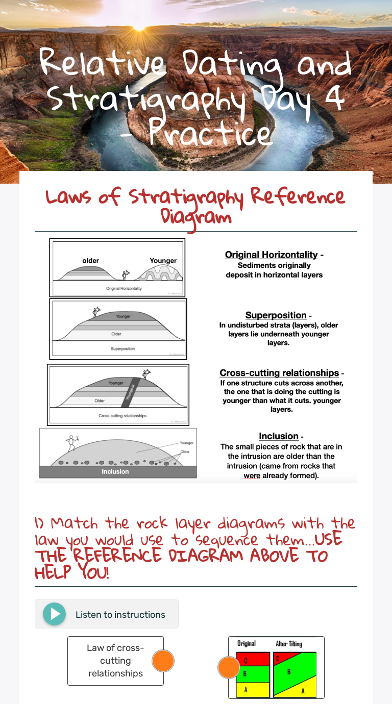 Relative Dating and Stratigraphy Day 4 - Practice | Interactive ...