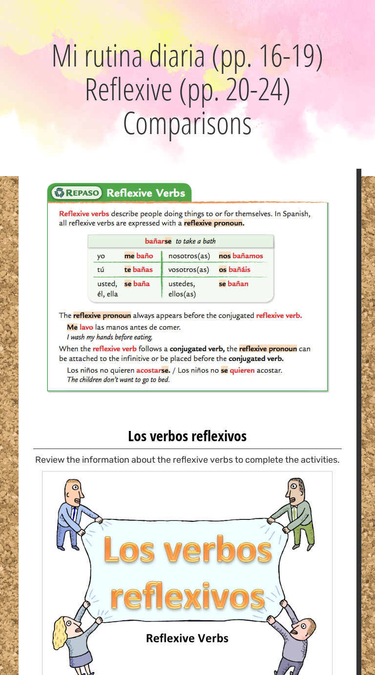 Mi Rutina Diaria Reflexive Verbs