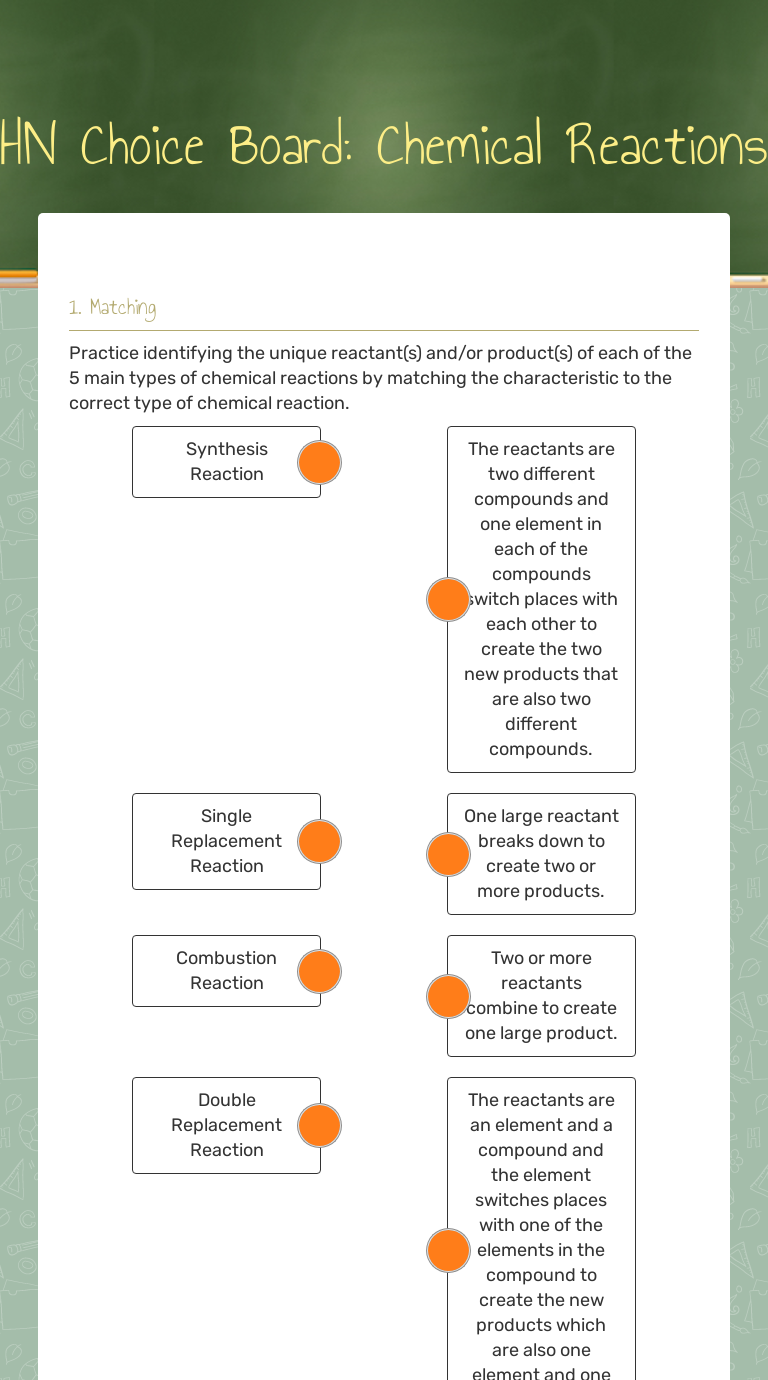 Classifying Reactions Worksheet