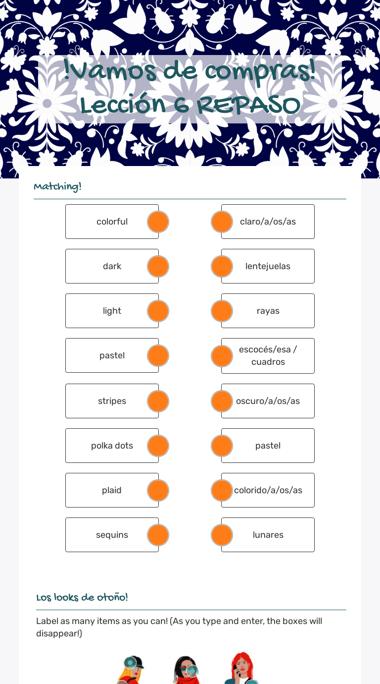 !Vamos de compras! Lección 6 REPASO | Interactive Worksheet by K Lanier ...