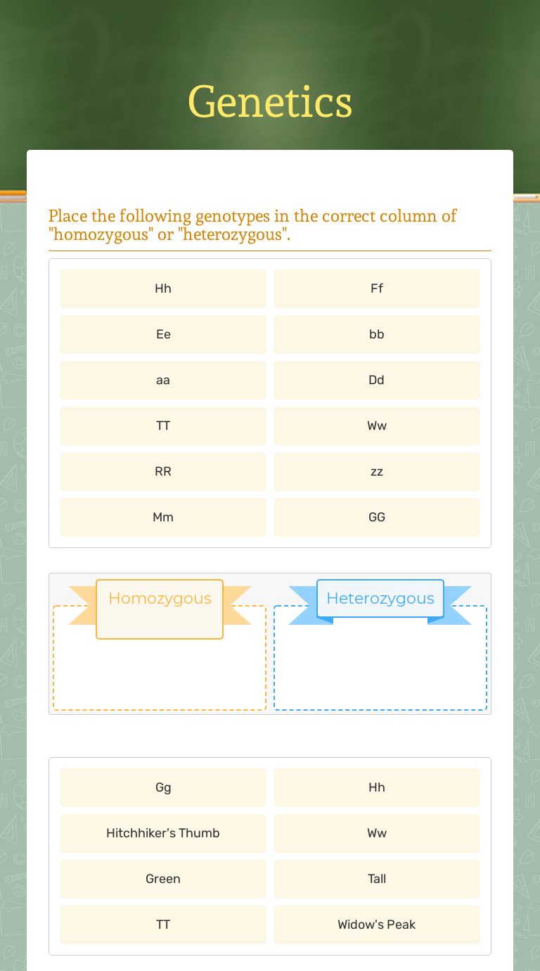 Genetics | Interactive Worksheet by Evanko School | Wizer.me