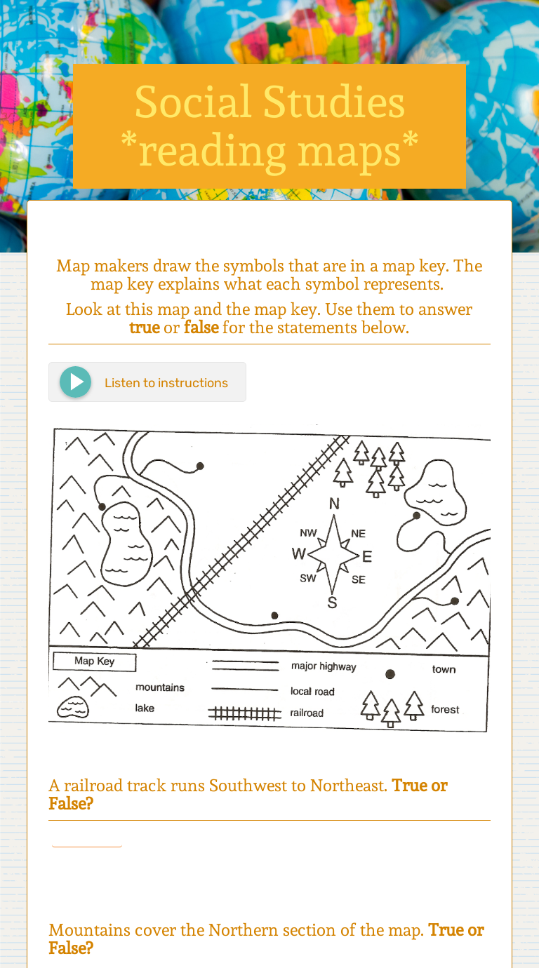 Social Studies *reading maps* | Interactive Worksheet by Miles Walcott ...