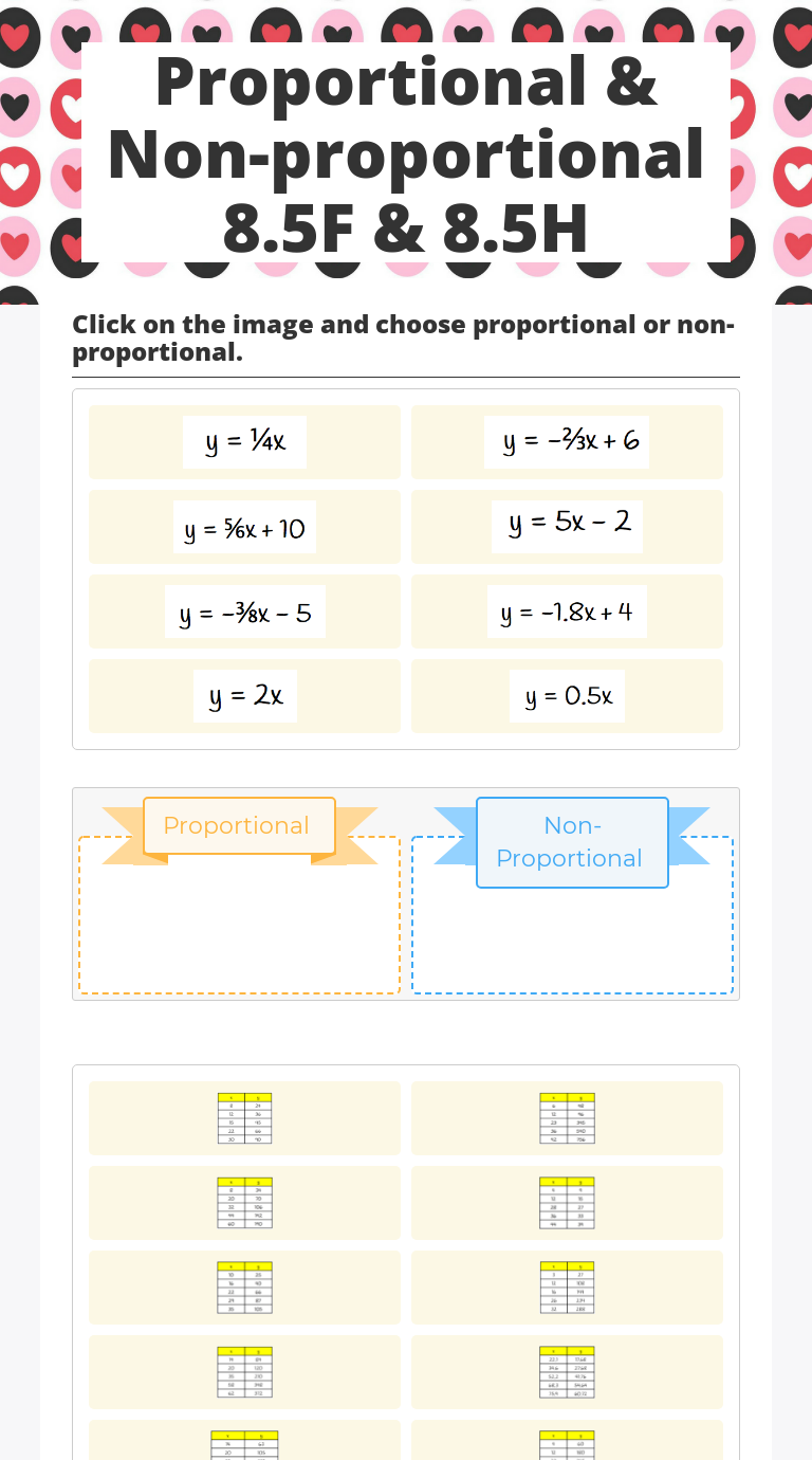 Proportional And Non Proportional Worksheets Are The Ratios