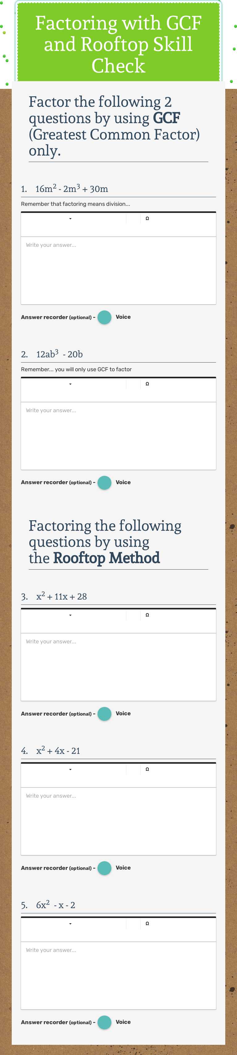 Master factoring polynomials with GCF and Rooftop Method! Practice key ...