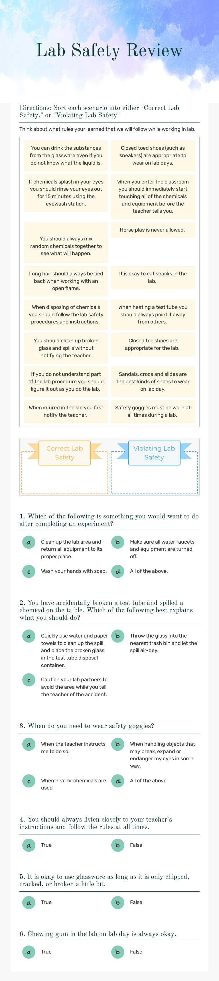 Master science lab safety! Review rules for goggles, chemicals, and ...