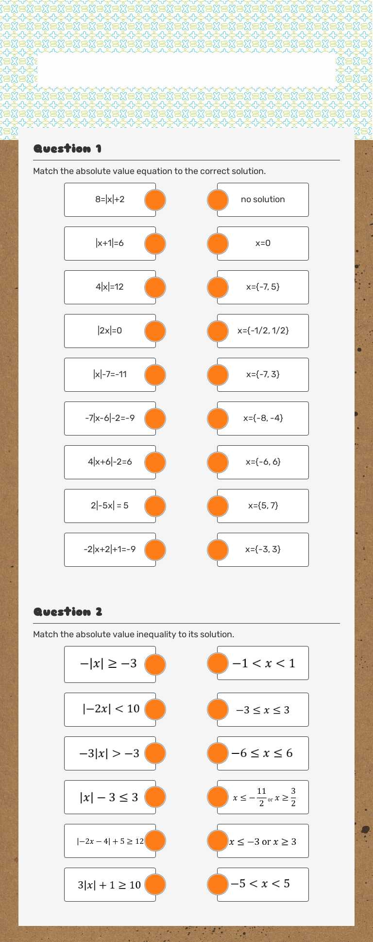 Master absolute value equations & inequalities! Solve and match ...