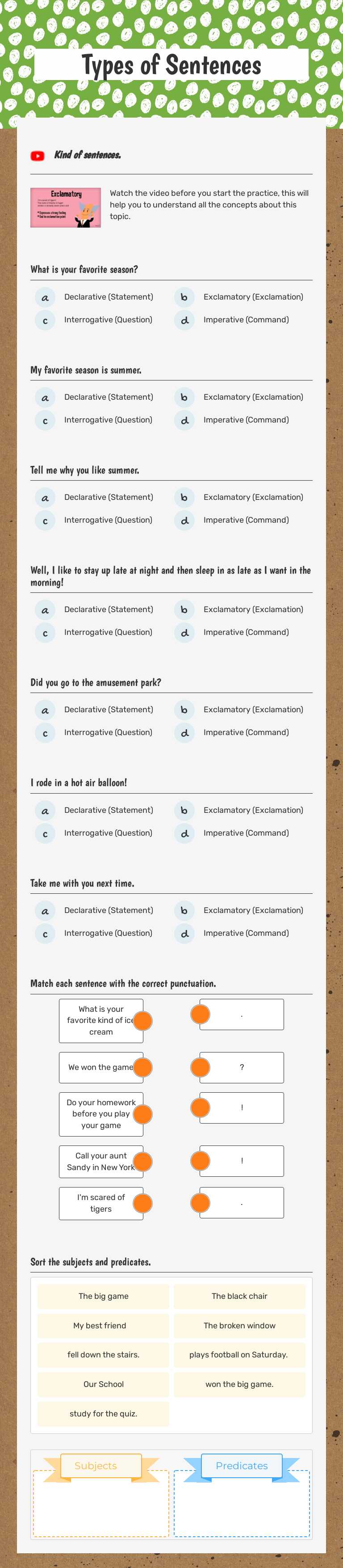 Master sentence types and punctuation! Practice identifying declarative ...