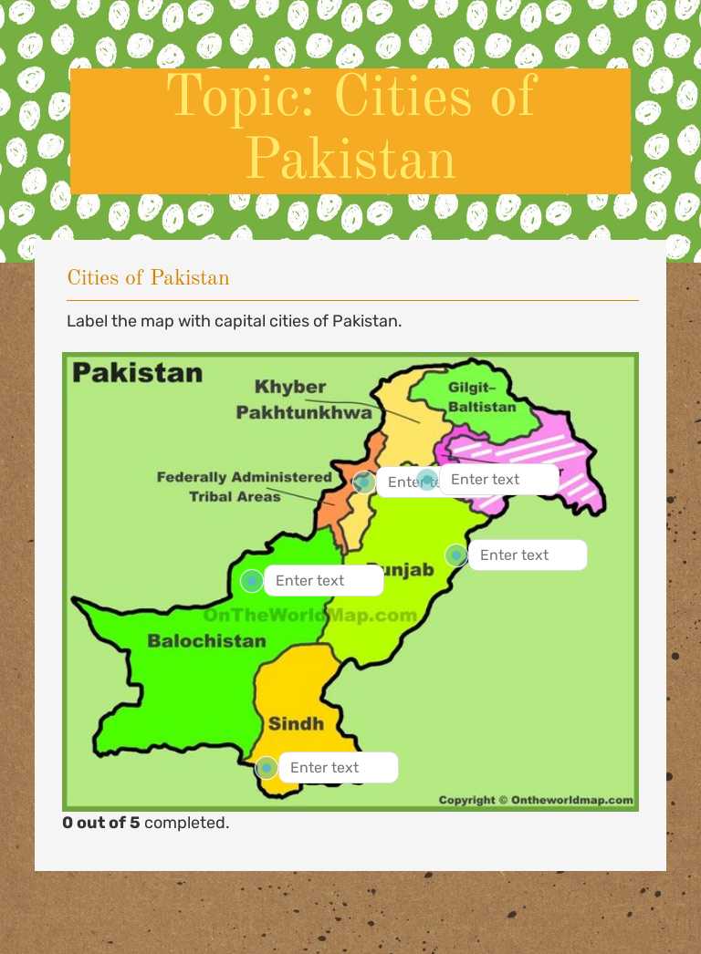 Label Pakistan's cities! Fun map activity for kids. | Topic: Cities of ...
