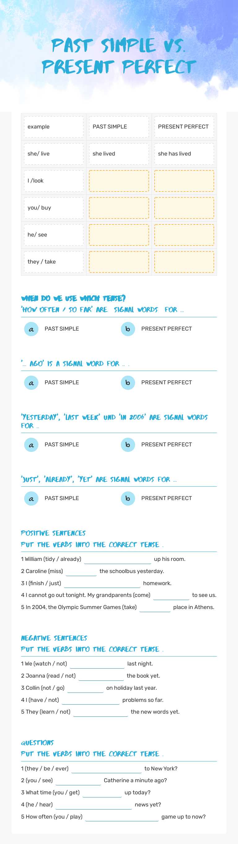 past simple vs. present perfect by Viridiana Ivette Silos Núnez ...