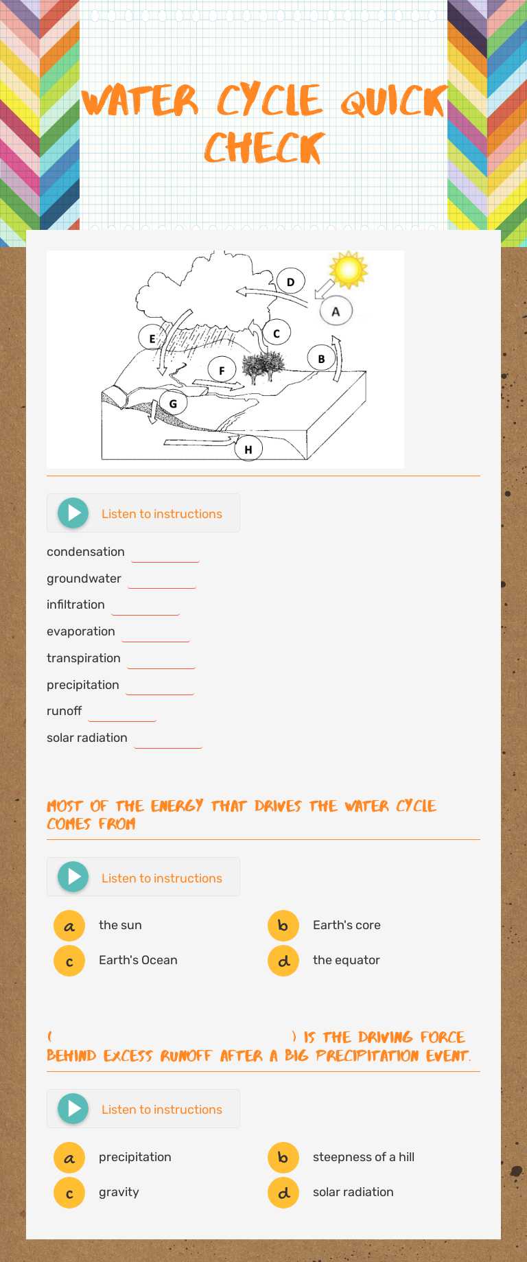 Quickly check your knowledge of the water cycle, including evaporation ...