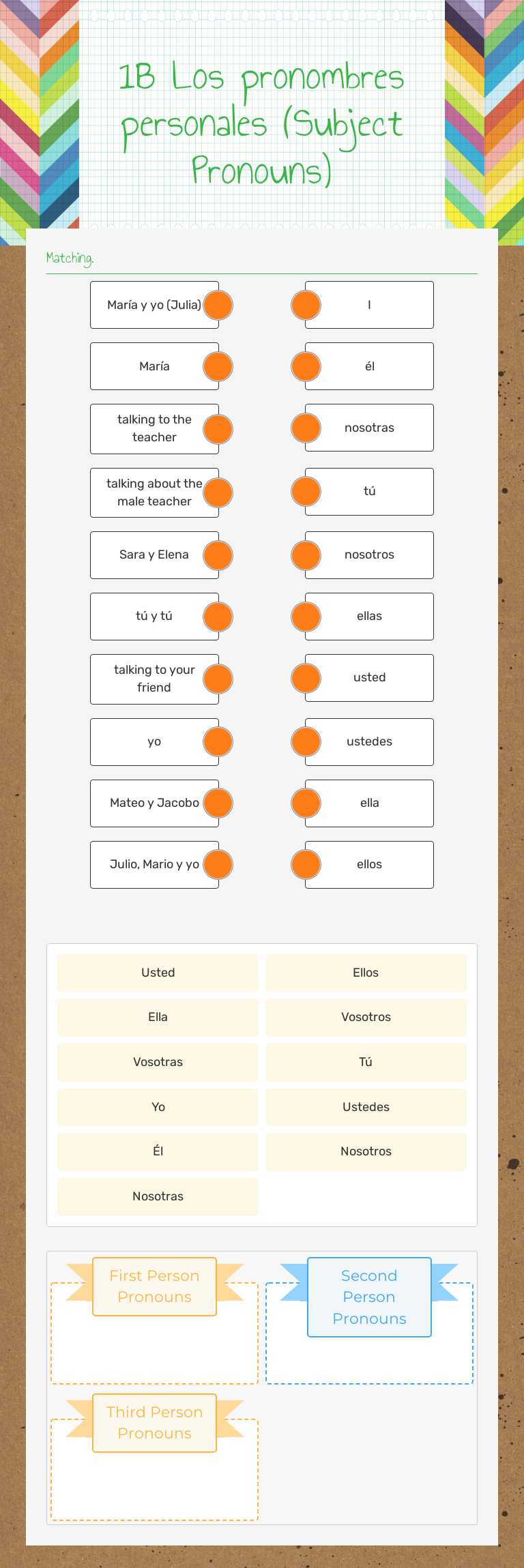 Learn Spanish subject pronouns! Practice matching yo, tú, él, ella, and ...
