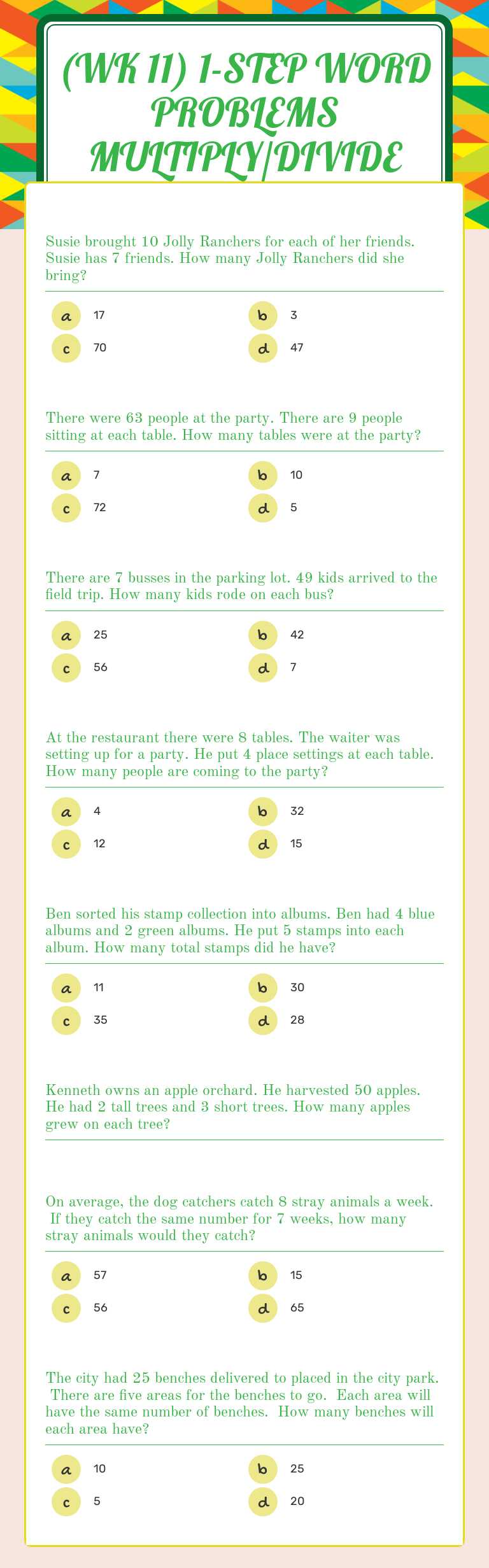 Master 3rd grade math with 1-step multiplication & division word ...
