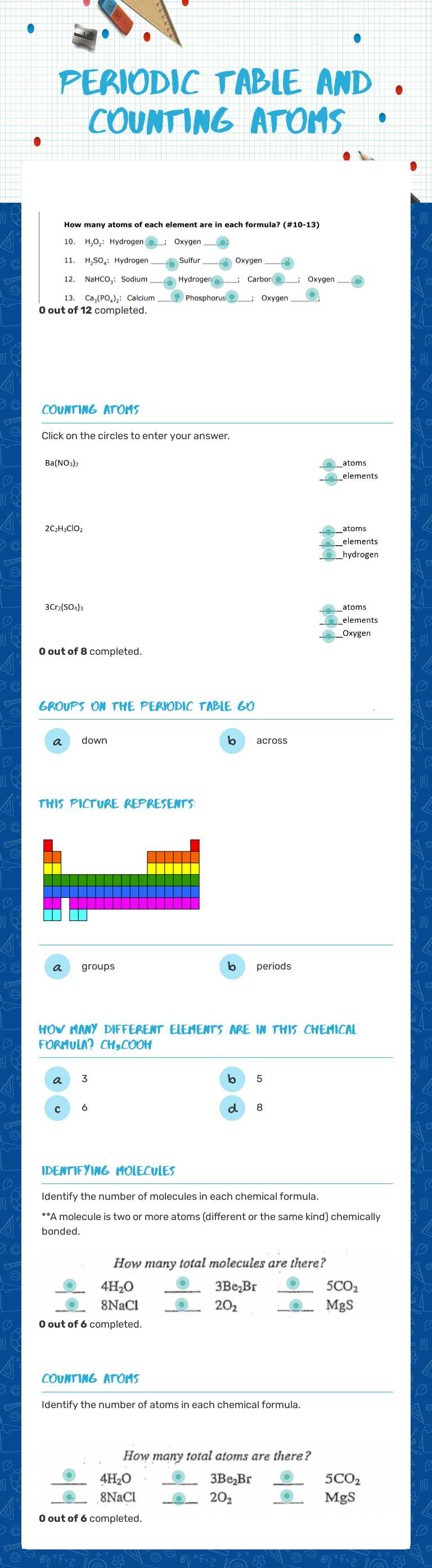 Master counting atoms and understanding the periodic table! | Periodic ...