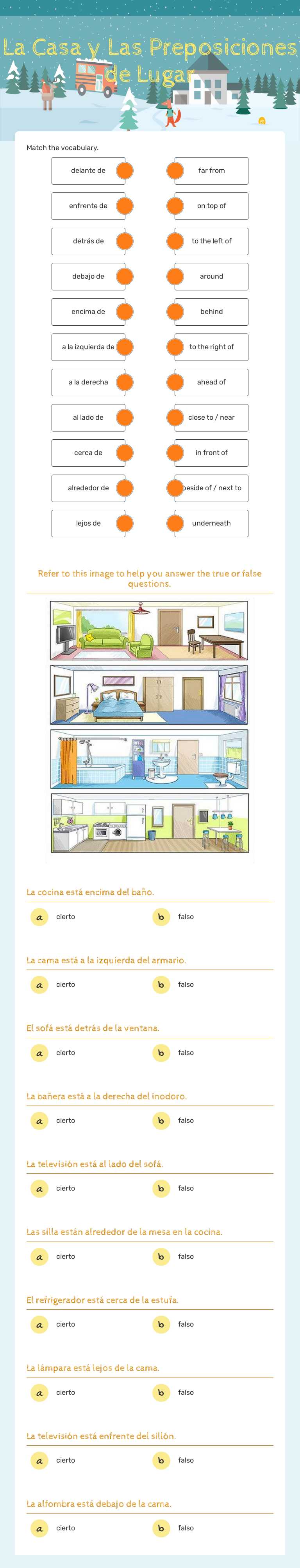 Learn Spanish prepositions of place and house vocabulary! | La Casa y ...