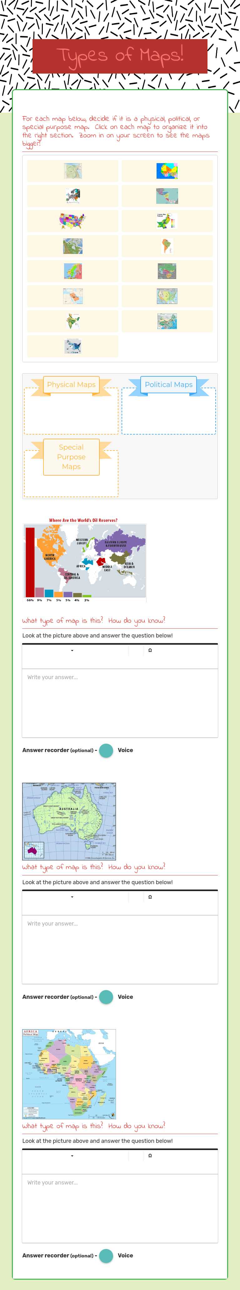 Types of Maps by Avis Balliet | Interactive Worksheet | Wizer.me