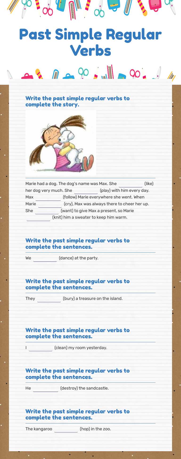 Master past simple regular verbs with fun story and sentence practice ...