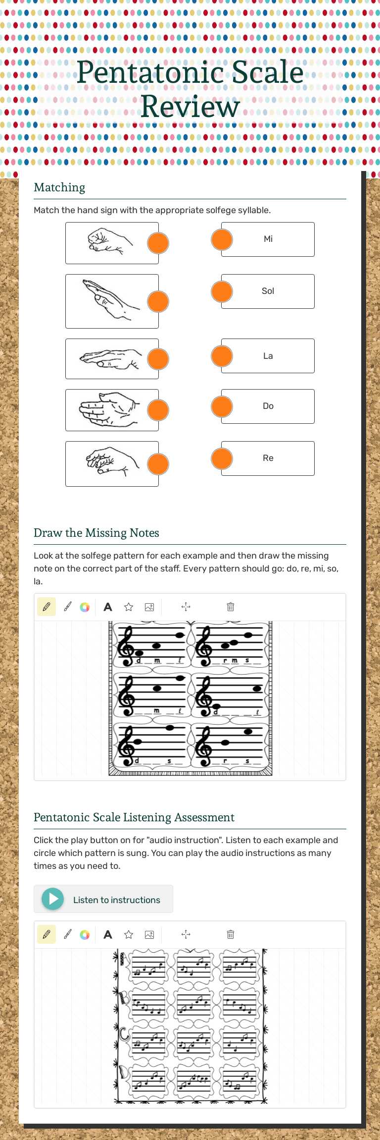 Pentatonic Scale Review by Colleen Tyler | Interactive Worksheet | Wizer.me