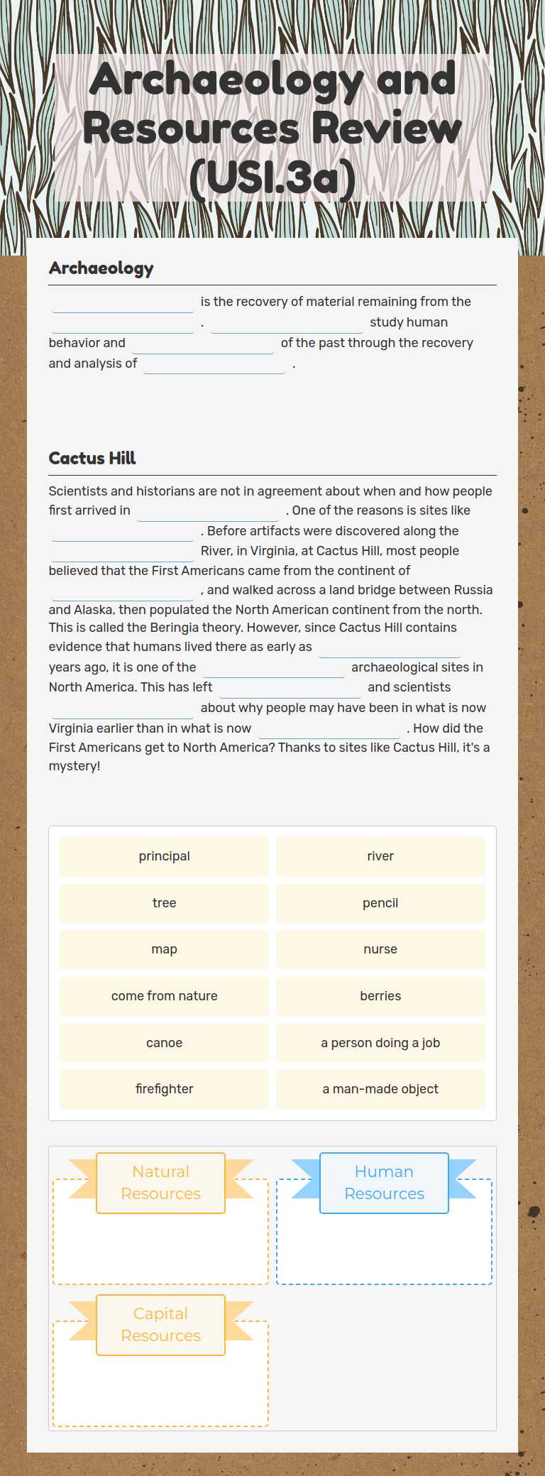 Explore archaeology, early migration theories, and resource types with ...