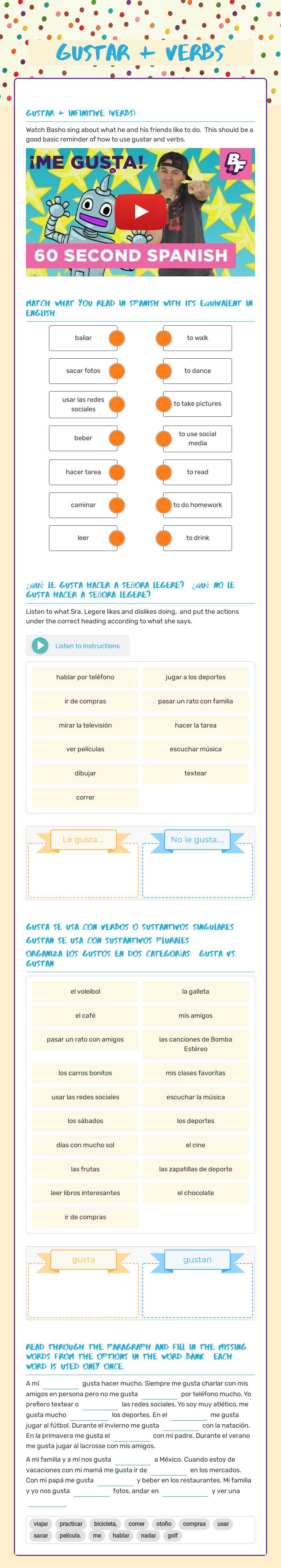 Unlock your Spanish speaking skills by mastering 'gustar' and verbs ...