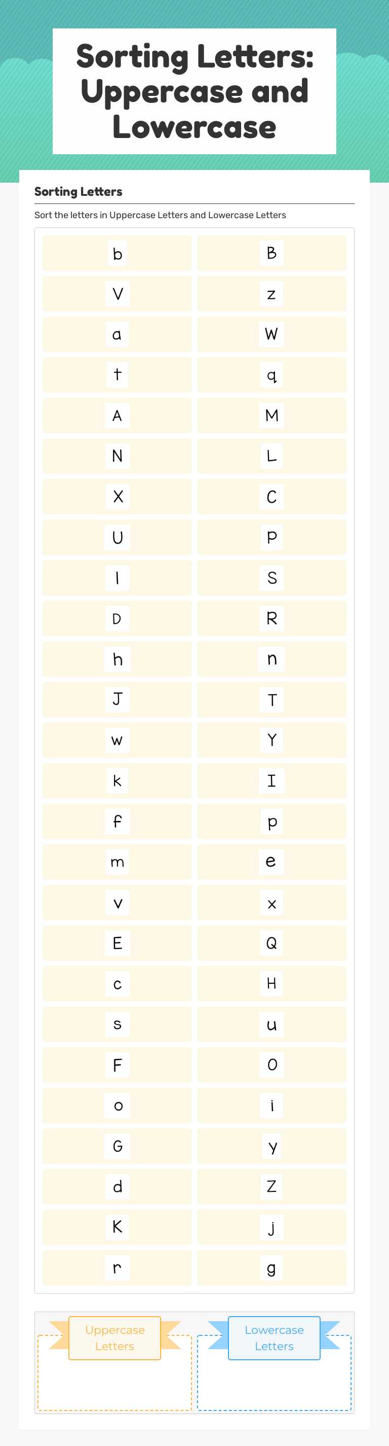 Sorting Letters: Uppercase and Lowercase by Ashley Hashiguchi ...