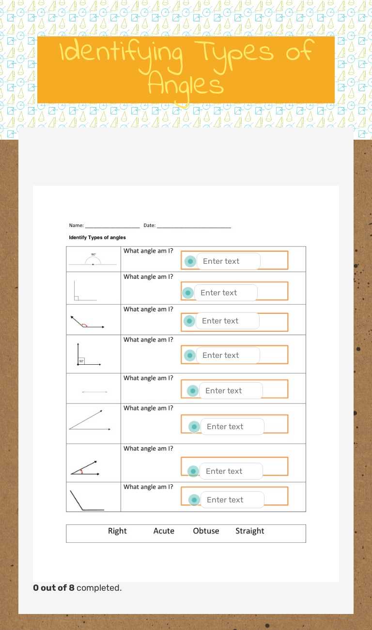 Identifying Types of Angles by Emily Wenzell | Interactive Worksheet ...