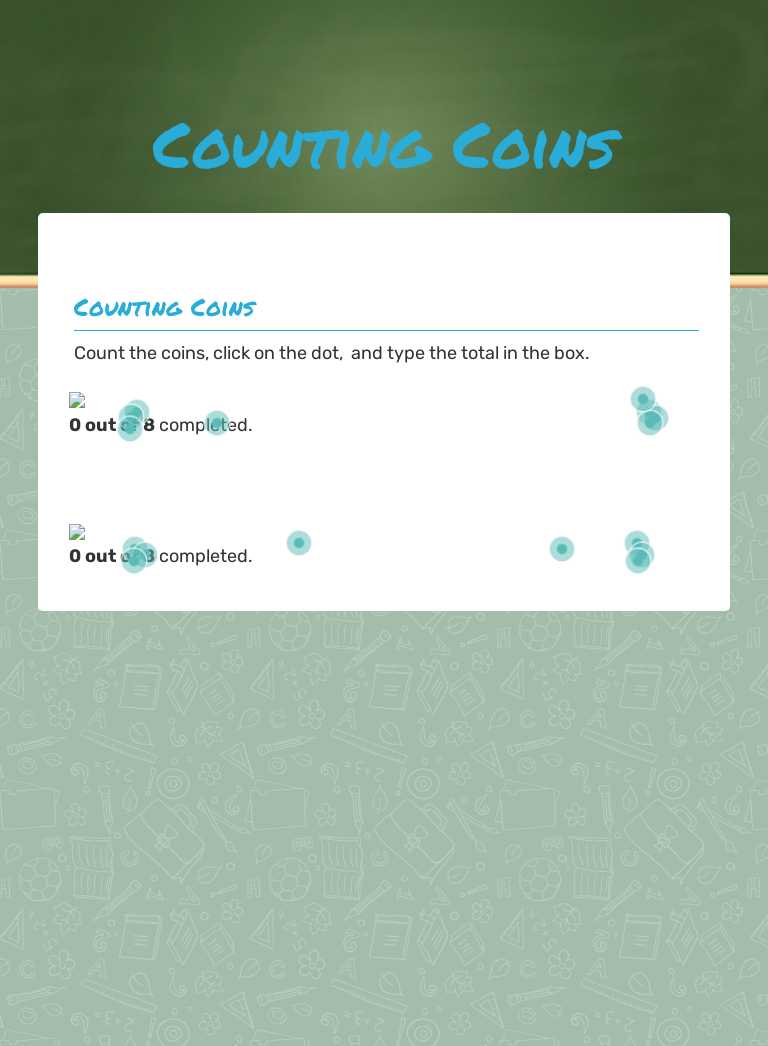 Counting Coins by Andrea Waters | Interactive Worksheet | Wizer.me