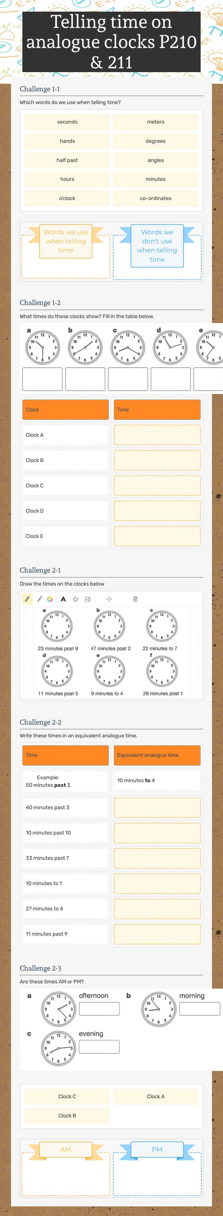 Master telling time on analog clocks! Practice reading clocks, AM/PM ...