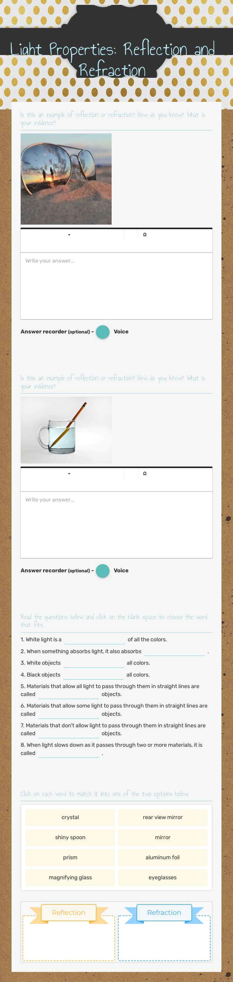 Light Properties: Reflection and Refraction by Valiscia Young ...